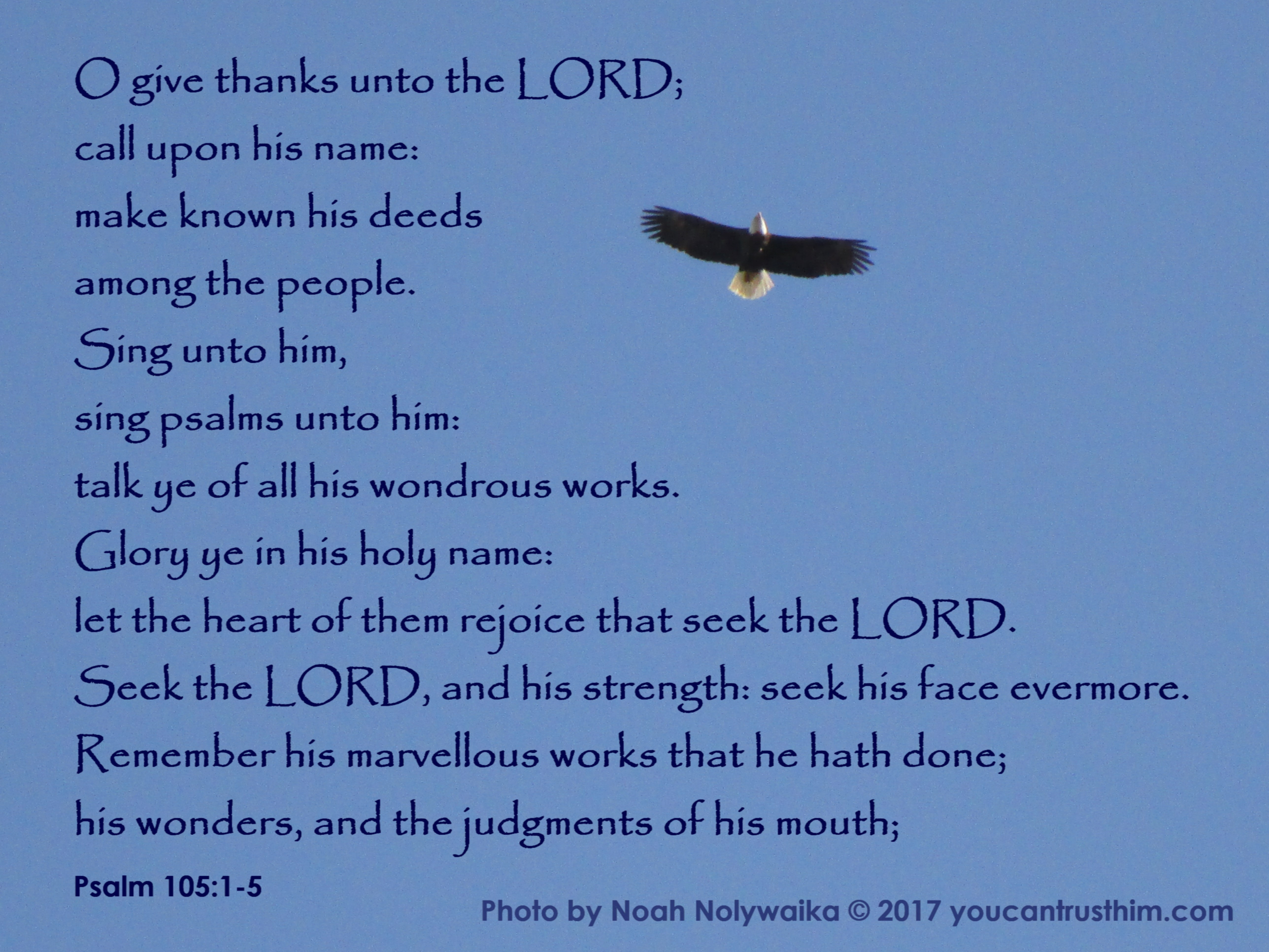 Thoughts on Psalm 105:1-5 – You Can Trust Him