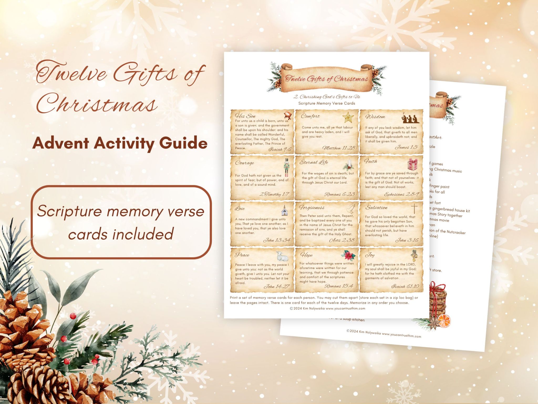Twelve Gifts of Christmas Advent Activity Guide – You Can Trust Him